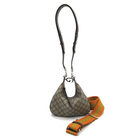 Gucci | Bags | Gucci Attach Small Shoulder Bag Brown Pvc Coated Canvas ...